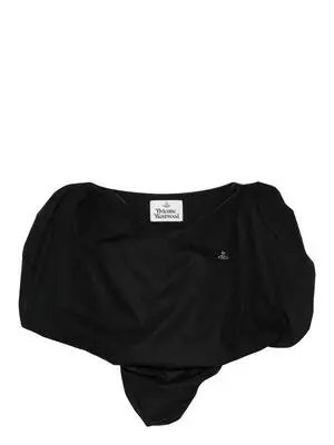 VIVIENNE WESTWOOD Orb-embroidered Heart-shaped Blouse - Black