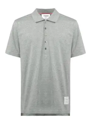 Thom Browne Button Polo Shirt - Light Gray
