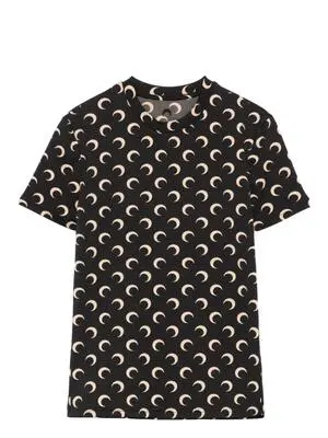 MARINE SERRE Crescent Print Crewneck T-shirt - Black