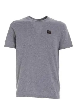 PAUL  SHARK Logo-patch Cotton T-shirt - Gray