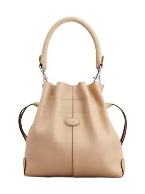 TOD'S Di Bag Drawstring Bucket Bag - Beige