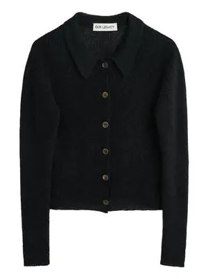 Our Legacy Mazzy Long Sleeved Ribbed-knit Cardigan - Black