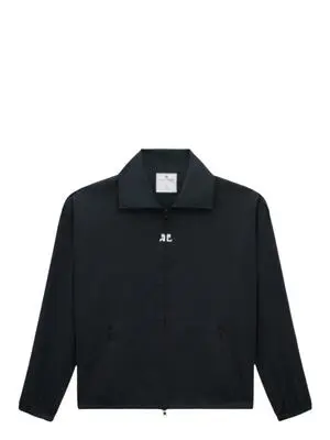 COURREGES High-neck Logo-embroidered Zip-up Jacket - Black