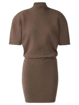 Jacquemus High Neck Knitted Dress - Brown