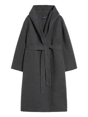 Max Mara Cashmere And Wool Hooded Coat - Medium Gray