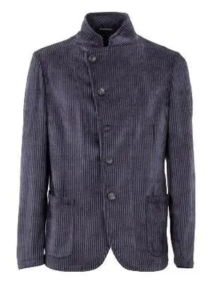 Emporio Armani Corduroy Three-button Blazer - Black