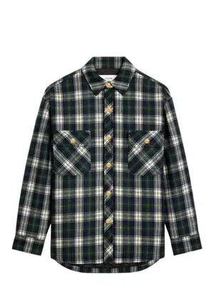 CELINE Celine Tartan Cashmere Overshirt