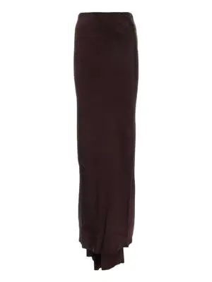 ANN DEMEULEMEESTER Draped Satin Asymmetric Hem Skirt - Black