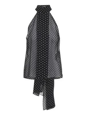 TOM FORD Polka Dot Printed Halterneck Top - Black