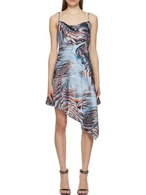 DIESEL® Allover Printed Asymmetric Dress - Multicolor