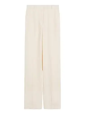 Max Mara Max Mara Studio Cordova Pleat Detailed Straight Leg Trousers Beige