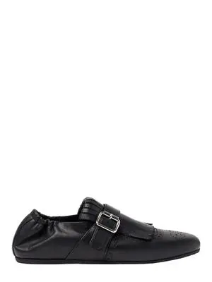 SCAROSSO Julian Fringed Monk Loafers - Black