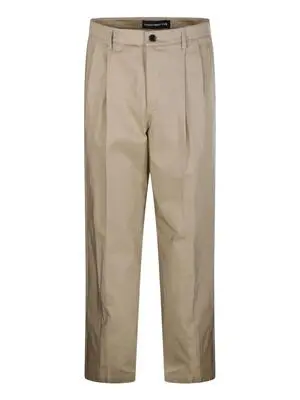 DEPARTMENT 5 Belt Loops Slacks With Pleated Detailing - Sand