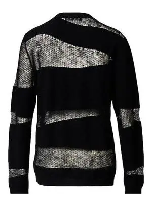 Fabiana Filippi Long-sleeved Sweater With Ribbed Details - Black