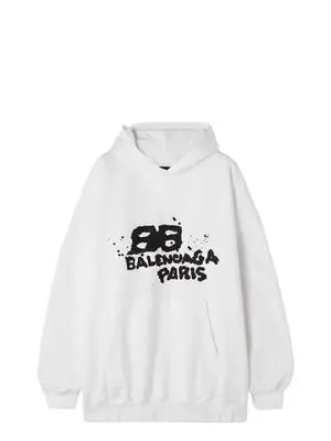 Balenciaga Graphic Logo Hoodie - White