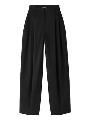 Jacquemus Pleated Tapered Leg Trousers - Black