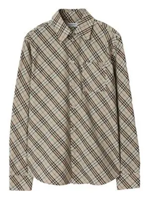 Burberry Checked Long-sleeve Shirt - Husk