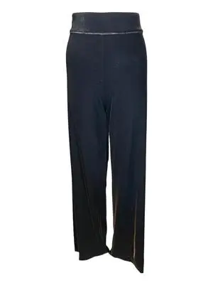 D.exterior Elastic Waistband Casual Pants - Black