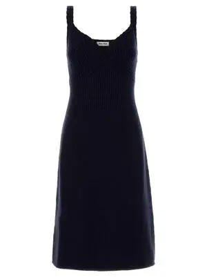 Miu Miu Sleeveless Knitted Dress - Blue
