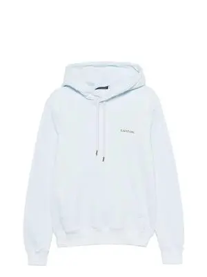 LANVIN Long Sleeve Hooded Sweatshirt - White