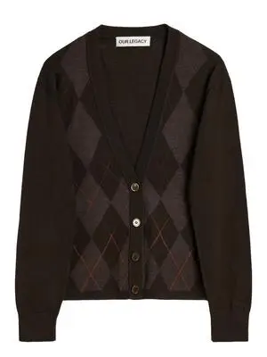 Our Legacy Our Legacy Ivy Argyle Cardigan Black