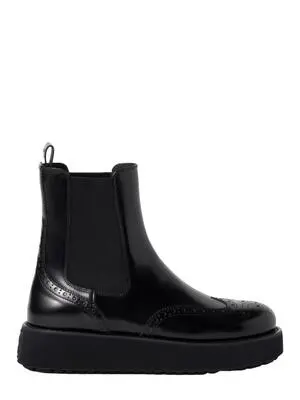 Miu Miu Round Toe Chelsea Boots - Black