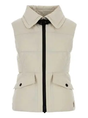 Moncler Hallaine Zip-up Gilet - Cream