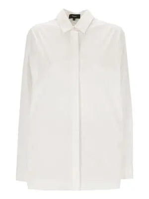 Theory Classic Collar Button-up Oversize Shirt - White