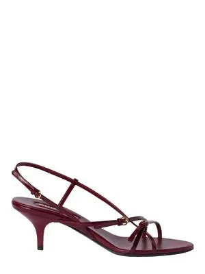 Miu Miu Heeled Slingback Sandals With Buckles - Crimson