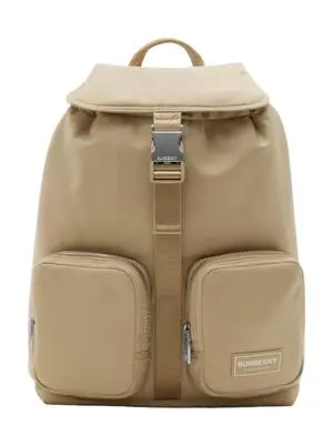 Burberry Small Nylon Backpack With Buckle Closure - Gold Honey