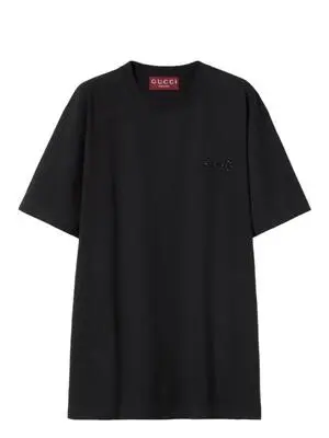 Gucci Horsebit Embroidery Jersey T-shirt - Black