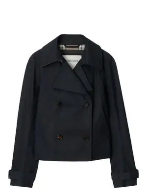 Burberry Double Breasted Trench Jacket - Navy Blue