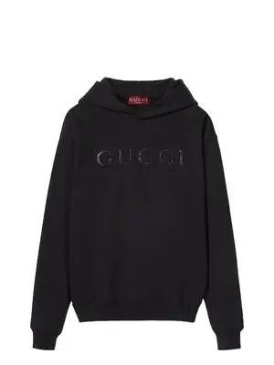 Gucci Logo Embellished Hoodie - Black