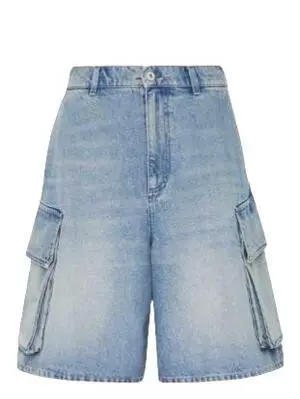 J.W.ANDERSON Jw Anderson Wide Leg Cargo Denim Shorts - Blue