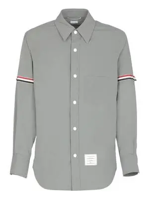 Thom Browne Buttoned Long-sleeved Shirt - Medium Gray