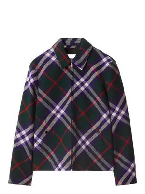 Burberry Check Wool Jacket - Black