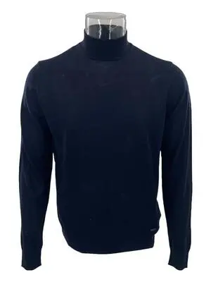 Emporio Armani Long-sleeved Ribbed High-neck Sweater - Black