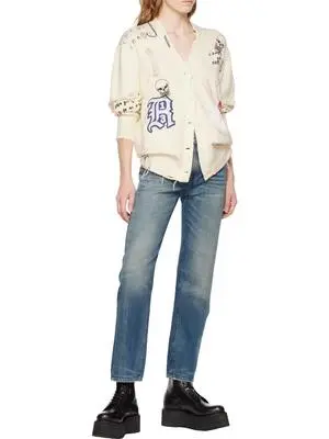 R13 R13 Washed Cropped Jeans
