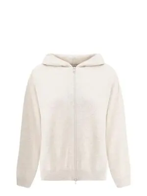Brunello Cucinelli Long Sleeved Zip-up Hoodie - Beige