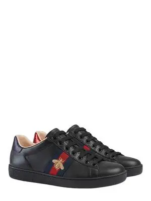 Gucci Ace Series Embroidered Sneakers - Black