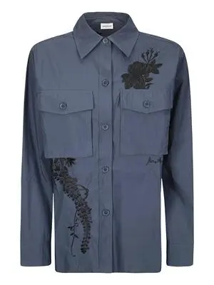 P.a.r.o.s.h Floral Embroidered Shirt - Blue