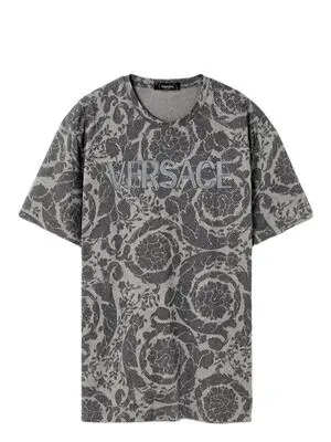 Versace Barocco Silhouette Crewneck T-shirt - Gray