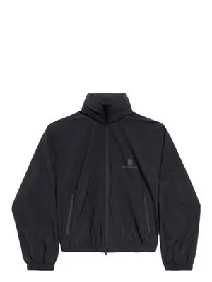 Balenciaga High Neck Zip-up Jacket - Black