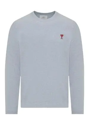 AMI Paris Logo Long-sleeved T-shirt - Gray