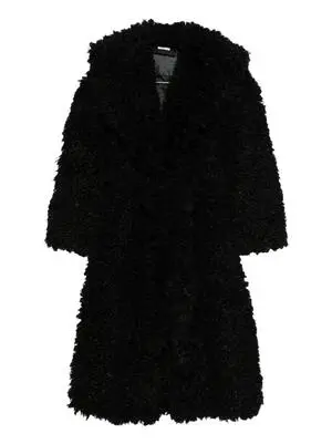 ROTATE BY BIRGER CHRISTENSEN Long-sleeves Faux Fur Coat - Black