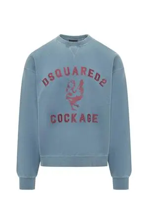 Dsquared2 Crewneck Sweatshirt With Logo Detail - Blue