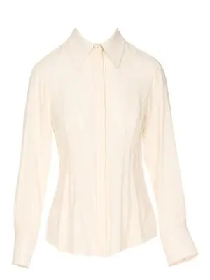 Chloé Stitching Detailed Long-sleeved Shirt - White