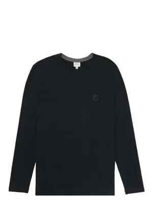 Emporio Armani Dark Gray Logo Long-sleeved T-shirt - Black