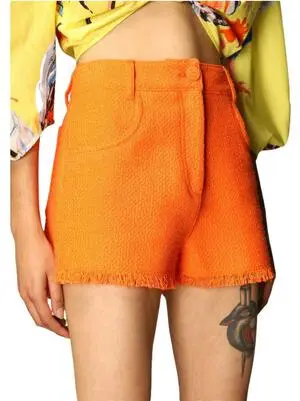 MSGM Tweed High-waisted Shorts - Multicolor