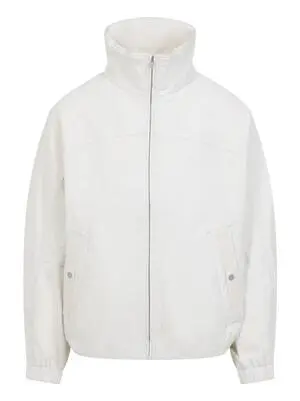 MORDECAI High Collar Zip-up Jacket With Stripe Detail - White